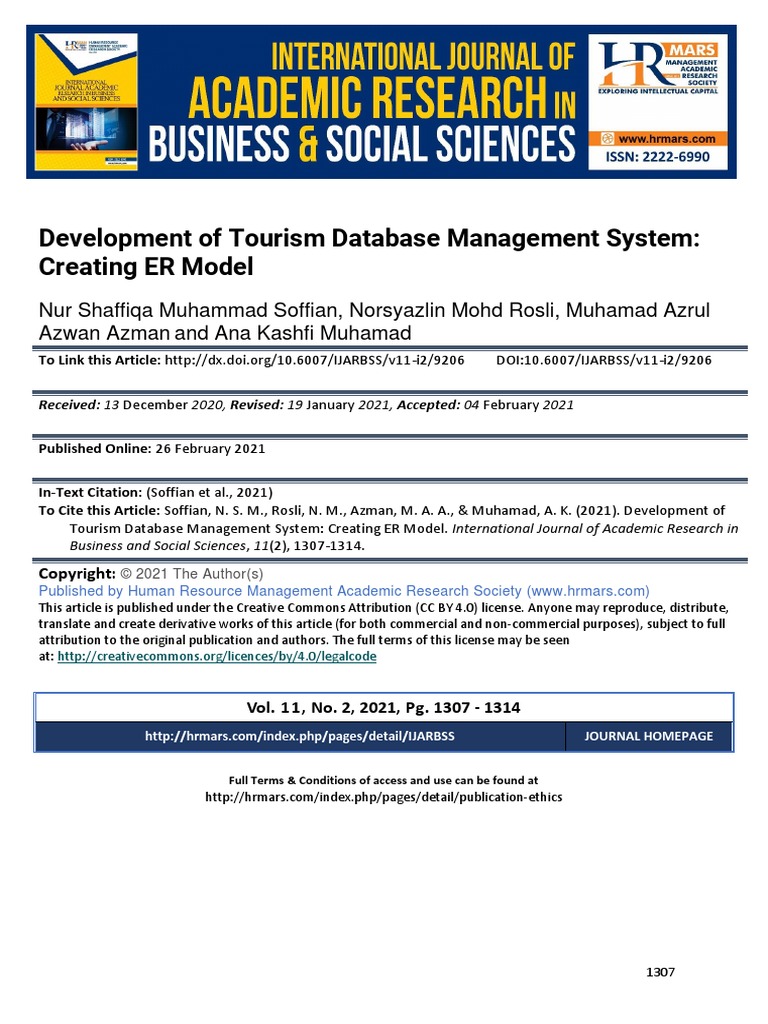 Development of Tourism Database Management System Creating Er Model | PDF | Databases ...