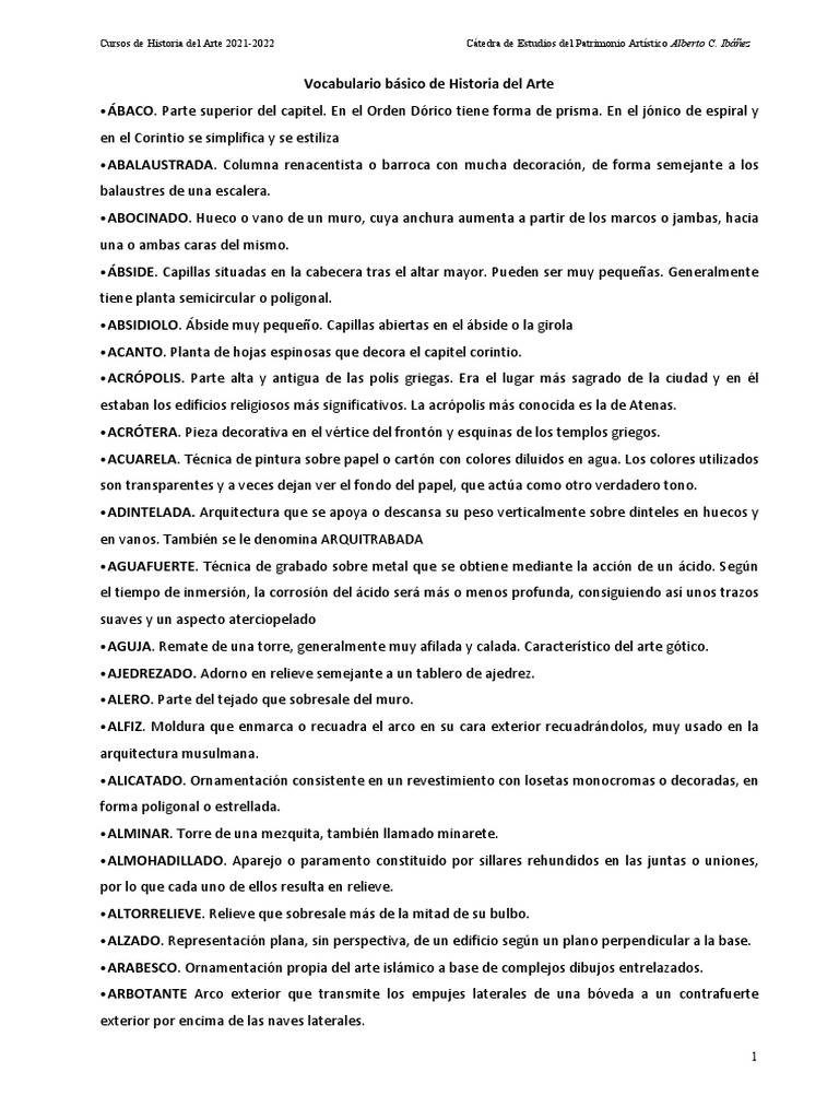 Glosario de Términos de Historia del Arte | PDF | Arquitectura gótica ...