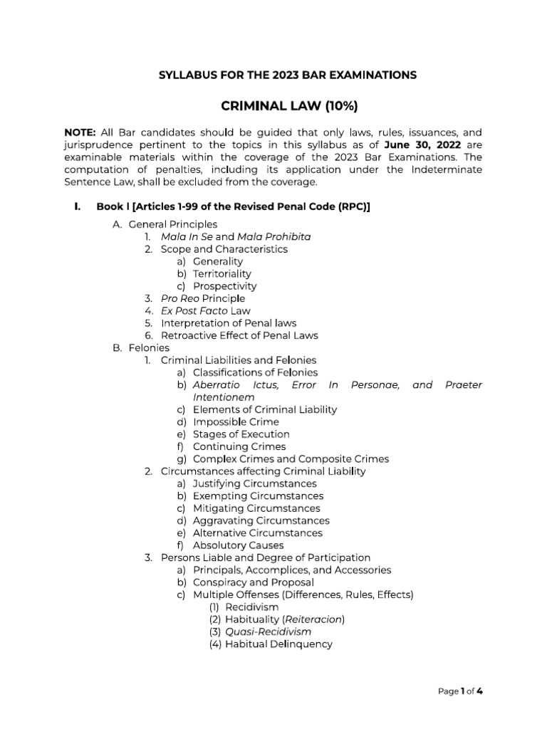 Criminal Law 2023 | PDF