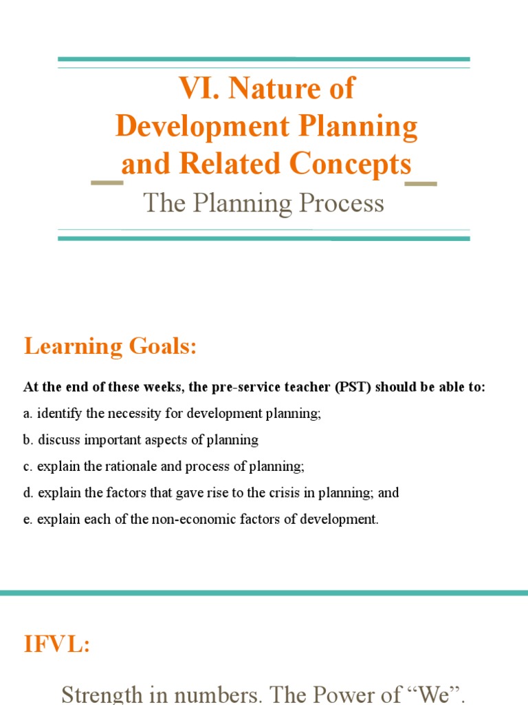 VI. Nature of Development Planning and Related Concepts | PDF
