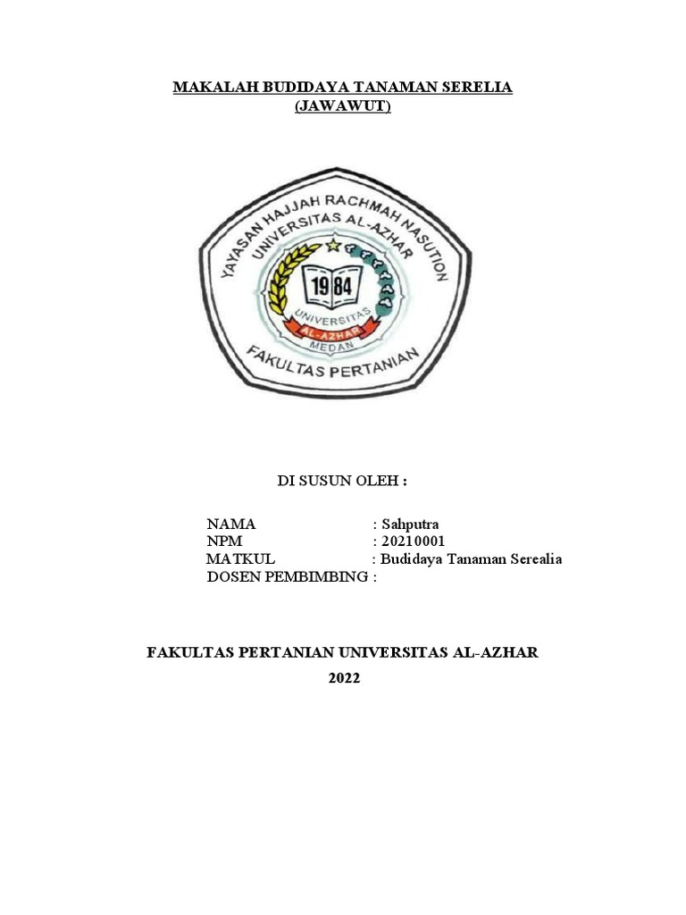 Makalah Budidaya Tanaman Serelia Jawawut | PDF | Teknologi & Rekayasa