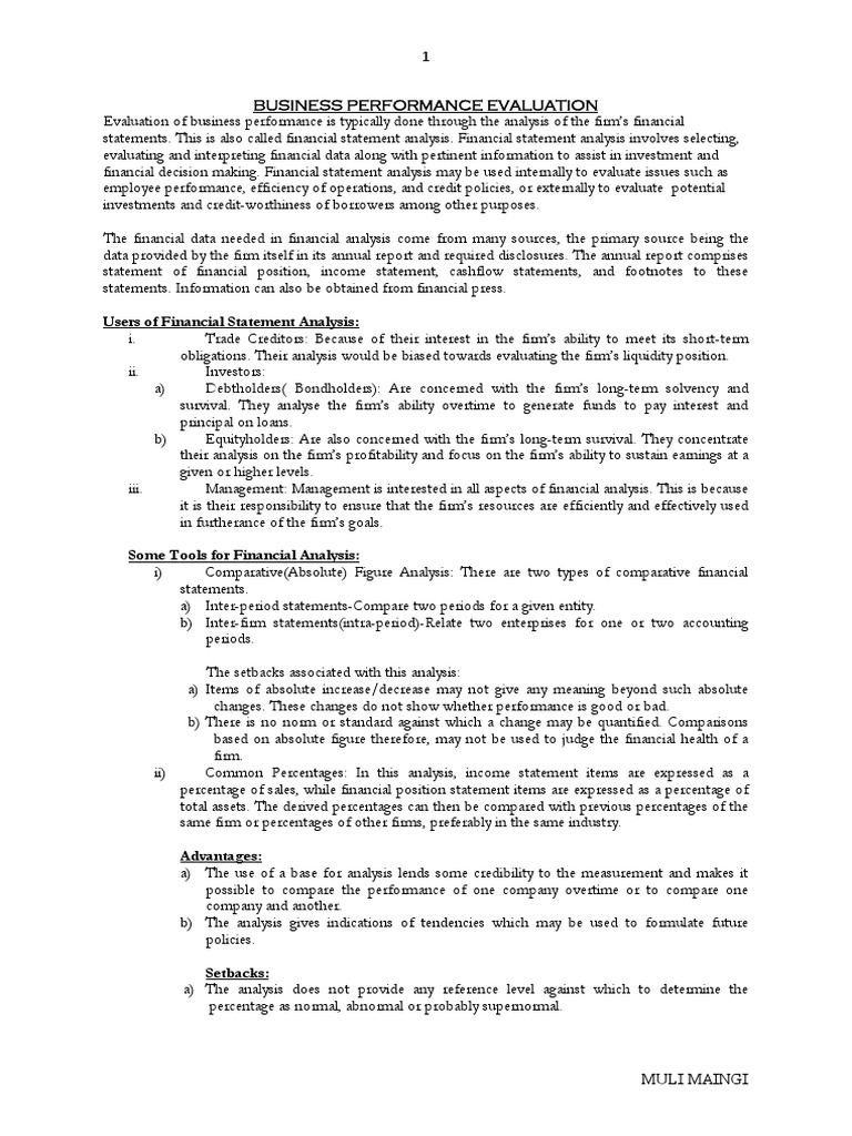 Business Performance Evaluation | PDF | Dividend | Investing