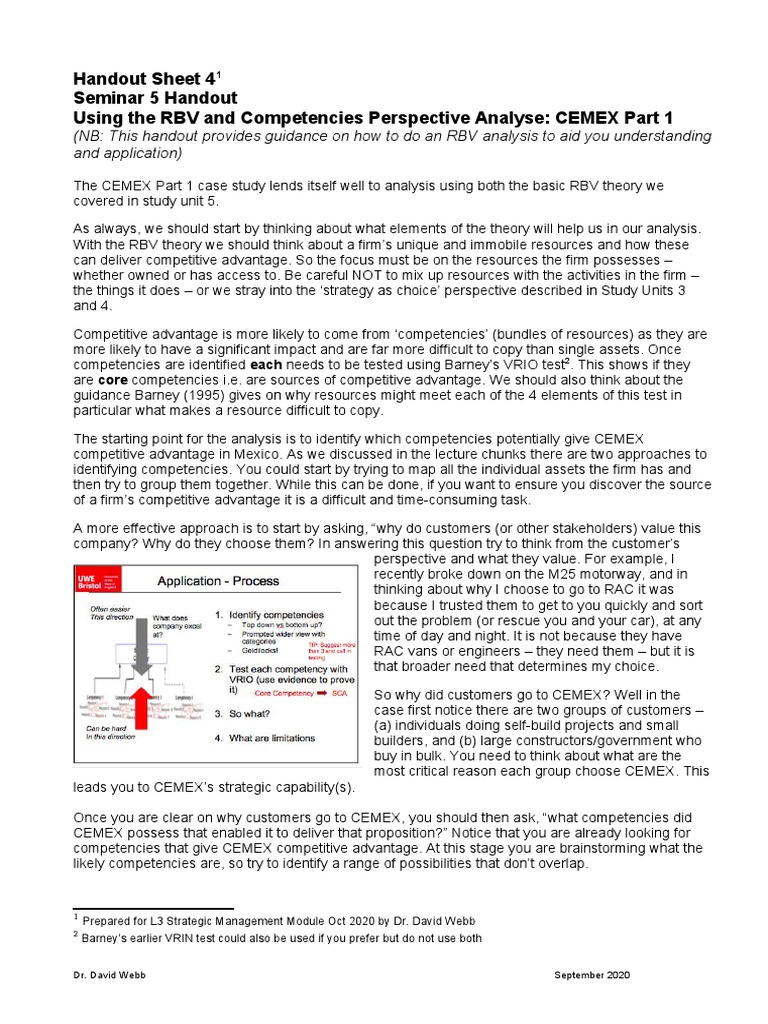 Handout - CEMEX Part 1 - Tagged | PDF | Competitive Advantage | Business
