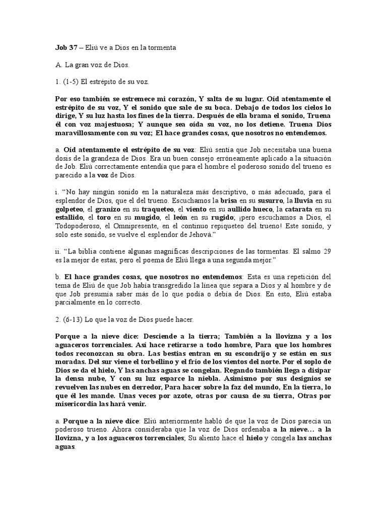 Job 37 | PDF | Libro de trabajo | Dios