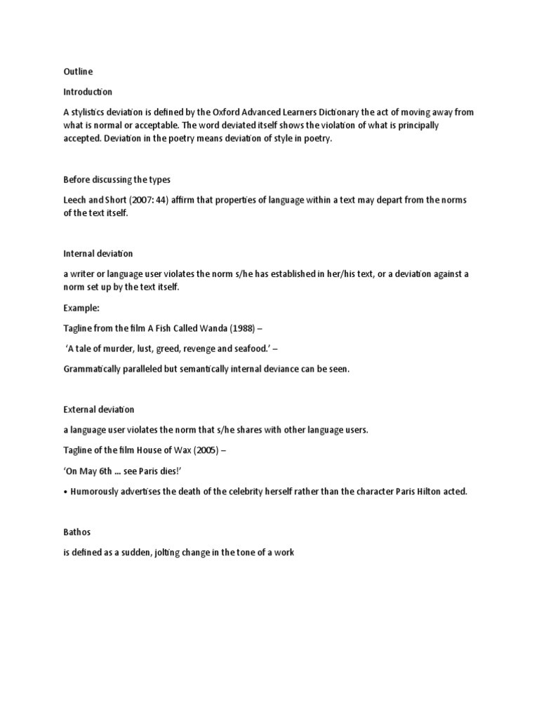 Internal and External Deviation | PDF