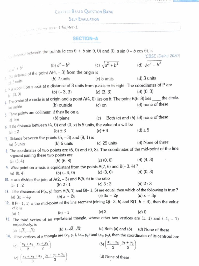 Class-10 Coordinate Geometry Questions | PDF | Triangle | Euclidean ...