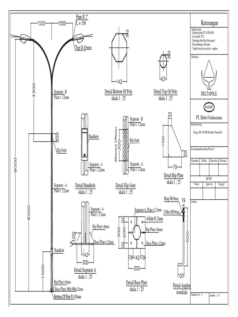 Tiang PJU Oktagonal H-9M DP | PDF