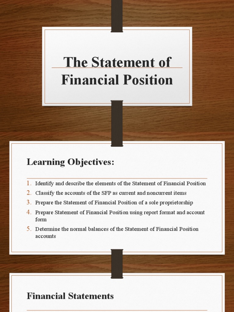 The Statement of Financial Position | PDF | Balance Sheet | Equity ...