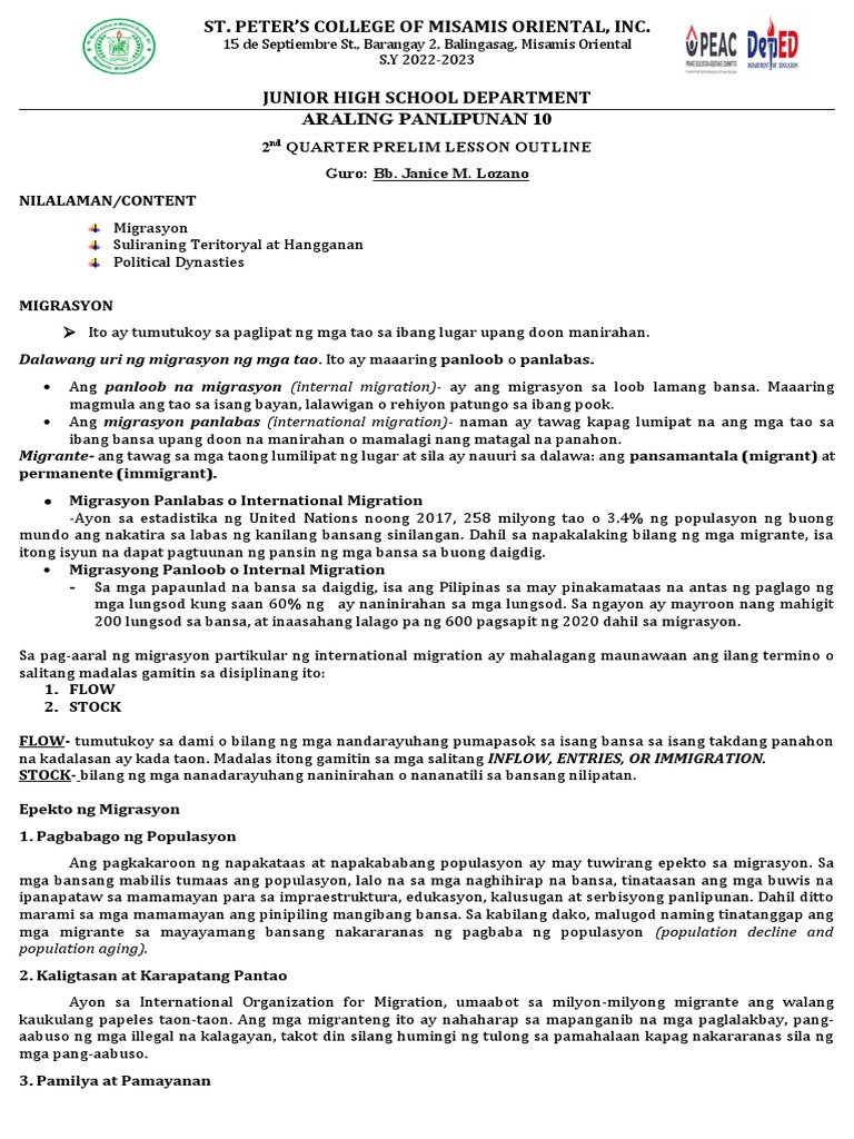 Handout 2nd Prelim Exam Ap10 | PDF