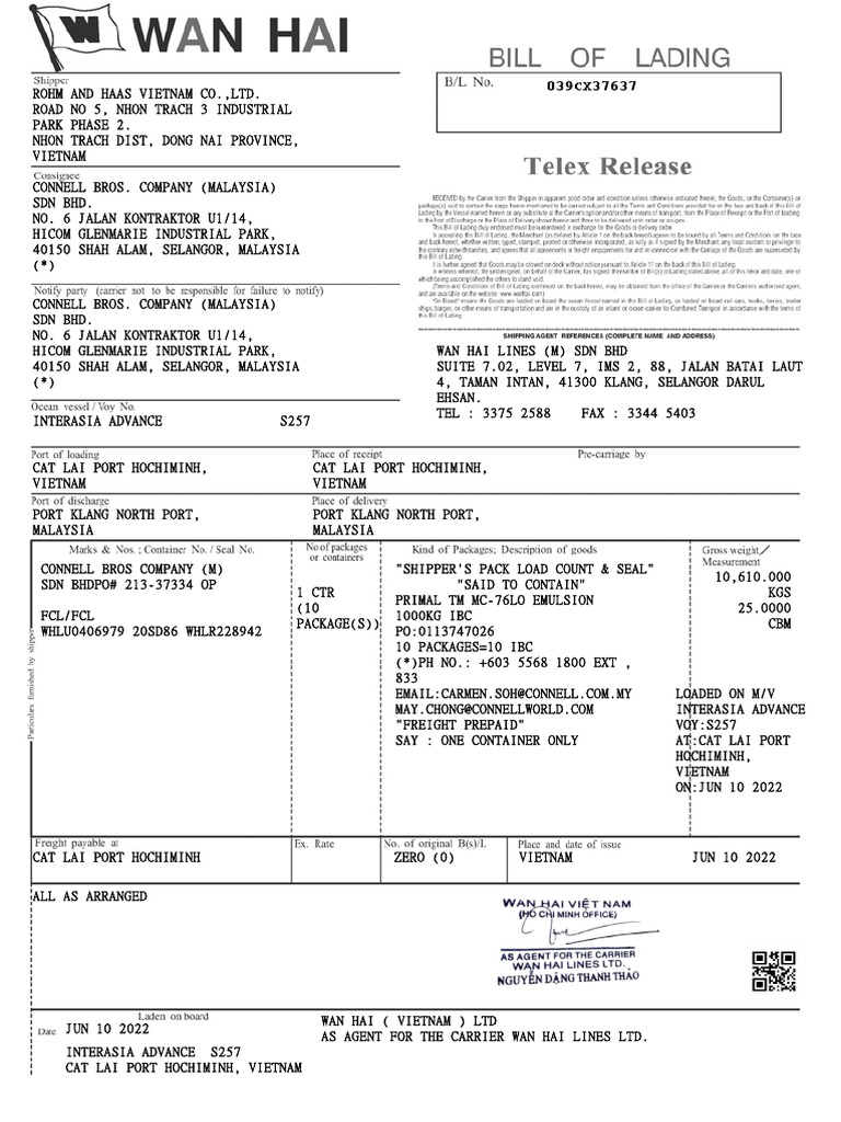 BL + CO + Inv + Pack 113747026 | PDF