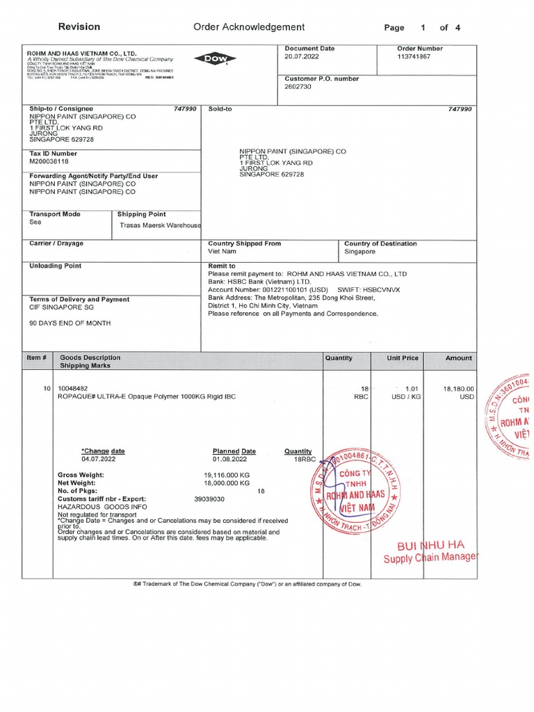 Inv + Pack + PO 113741867 | PDF