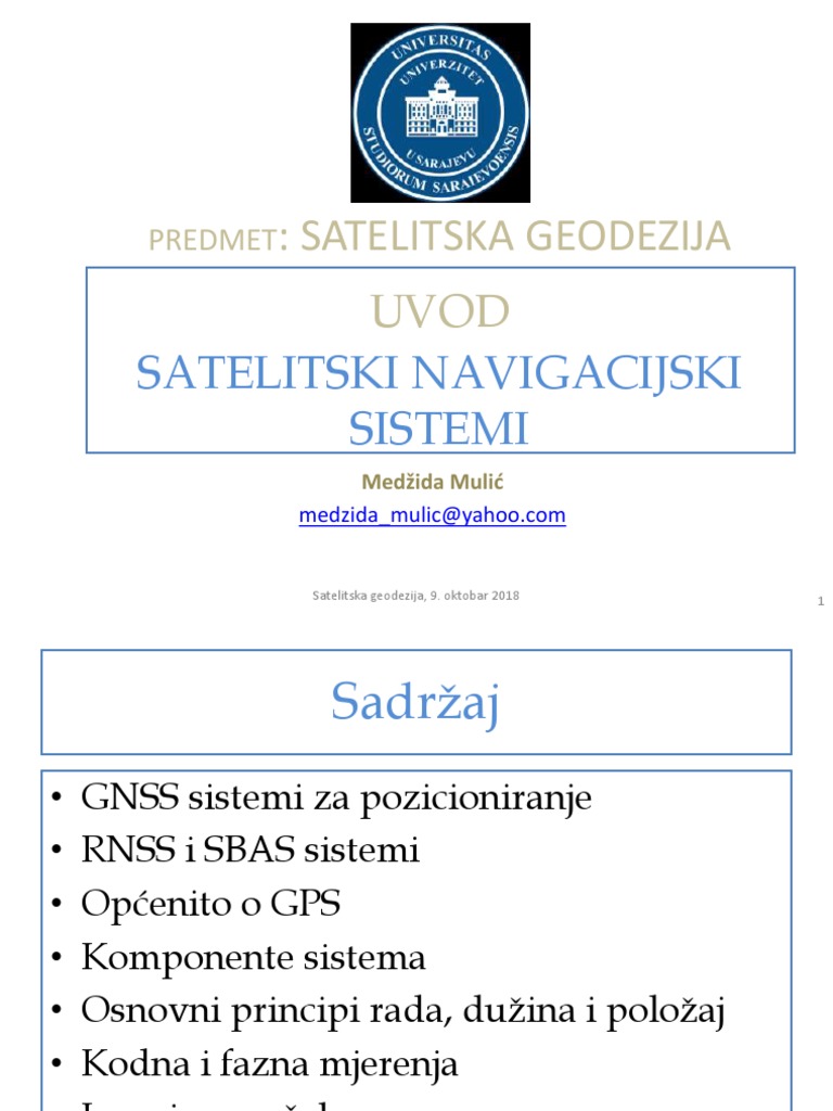 Prezentacija - Uvod U GNSS | PDF