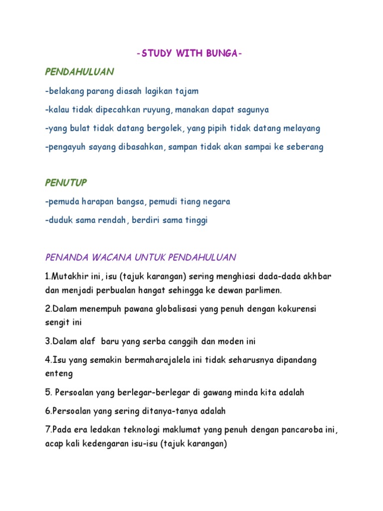 Penanda Wacana dalam Karangan Bunga | PDF | Seni & Disiplin Bahasa