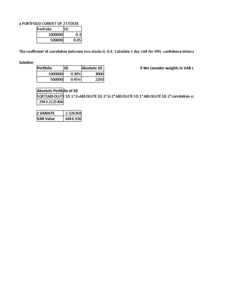 Var Value Using Monte Carlo | PDF