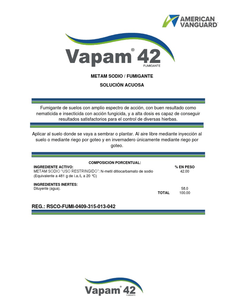 Ficha Técnica de Vapam 42 | PDF | Hogar, jardinería y bricolaje