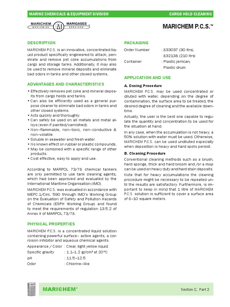 Marichem PCS | PDF | Water | Chemistry