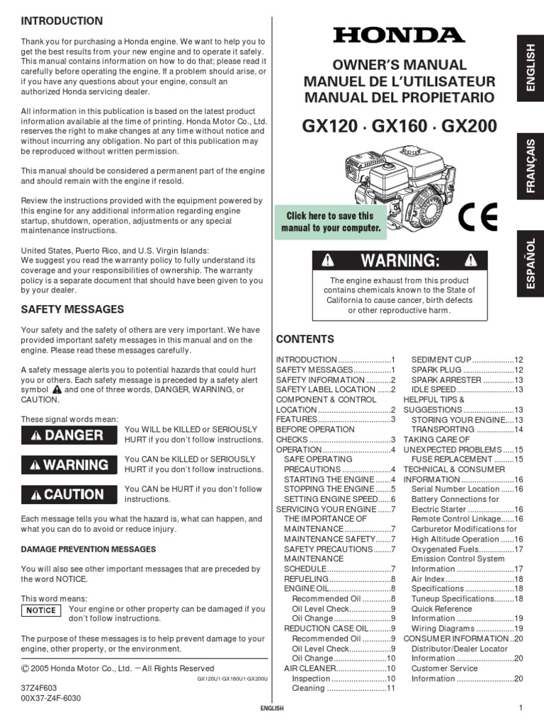 Honda Pump Operator Manual | PDF