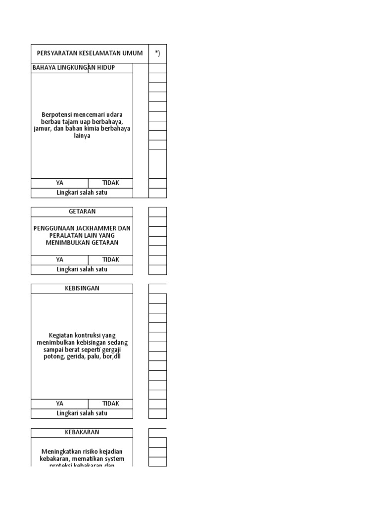 Form 8. Inspeksi Kepatuhan Kontraktor K3 | PDF