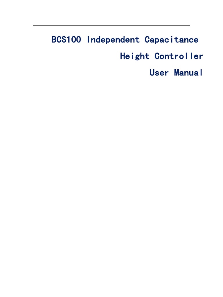 BCS100 Height Controller User Manual V3.12 | PDF | Computer Network | Calibration