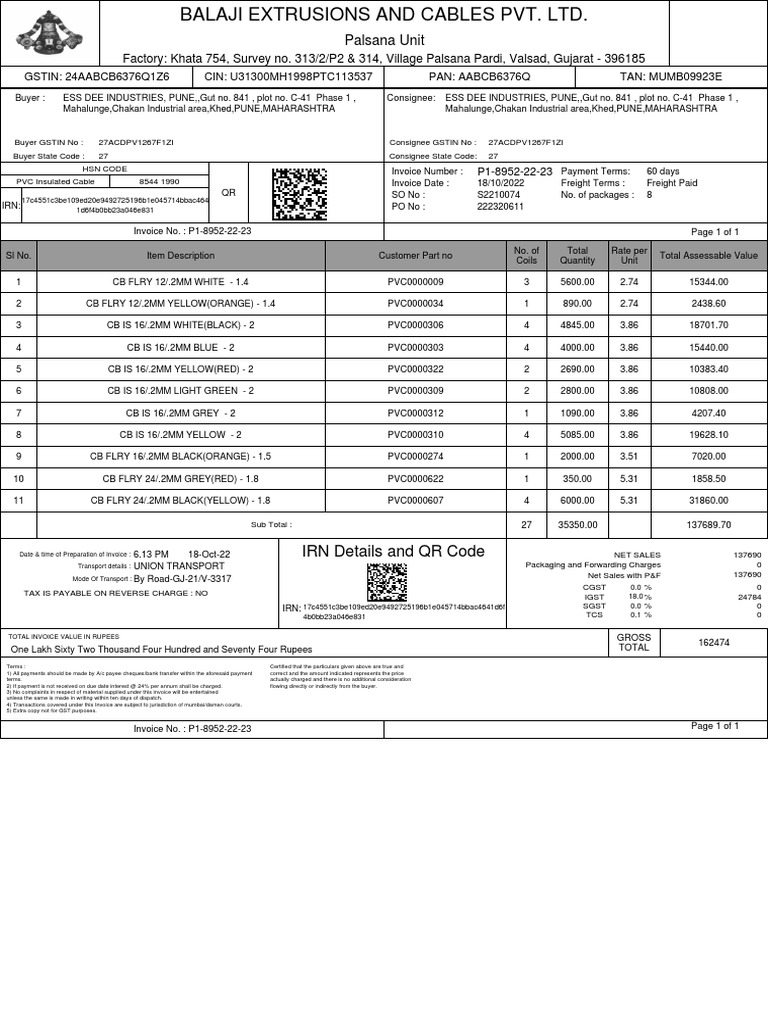 InvoiceReportP1 8952 22 23 | PDF | Payments | Invoice