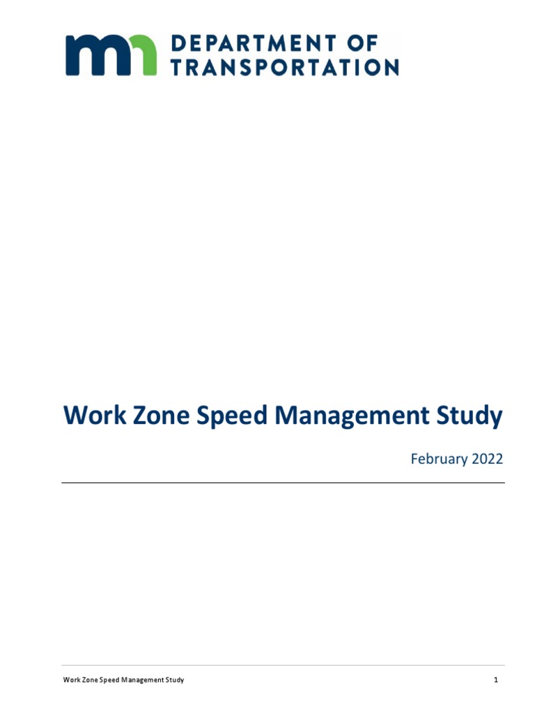 Minnesota Work Zone Speed Management Study 2022 | PDF | Speed Limit ...