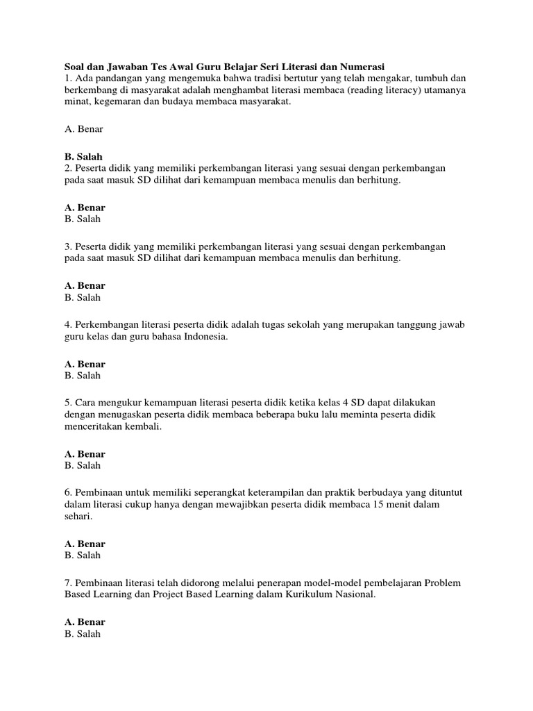 Soal Literasi Dan Numerasi | PDF