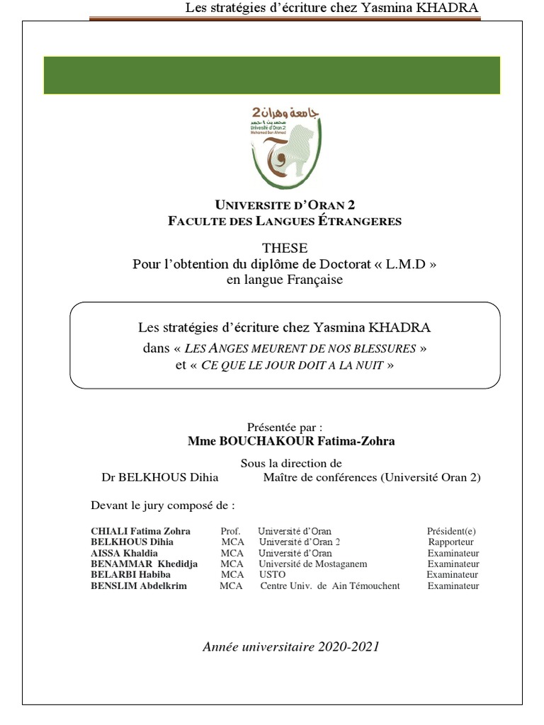 Thèse Bouchakour Fatima Zohra | PDF