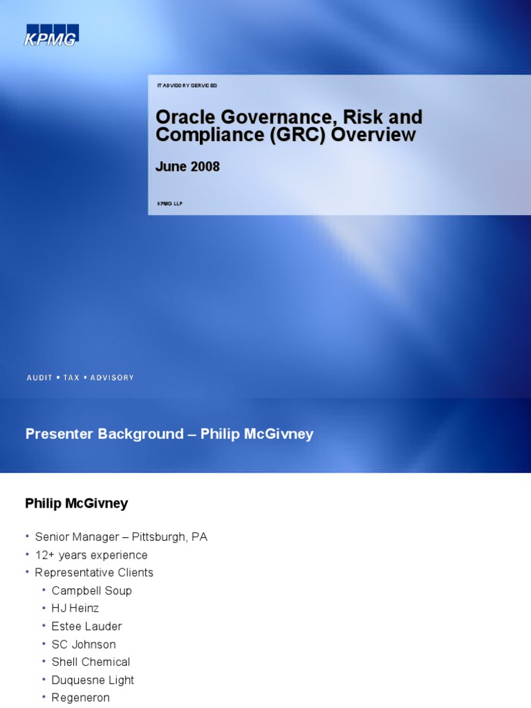 Oracle GRC Overview KPMG | PDF