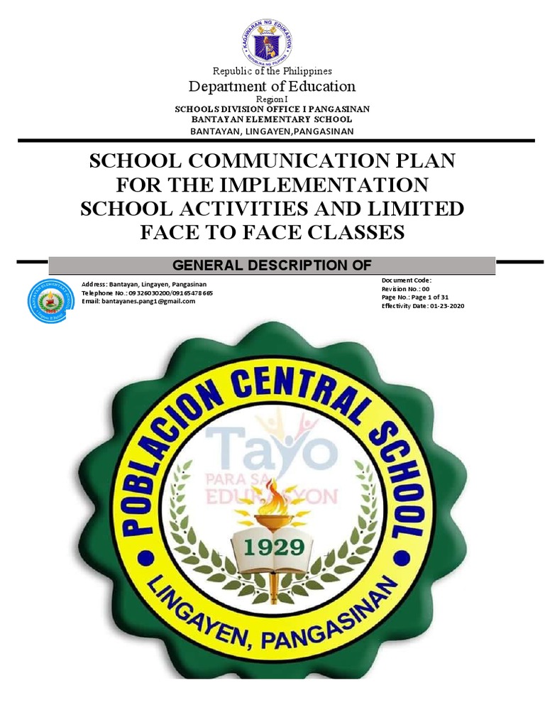 Bantayan ES - COMMUNICATION-PLAN - docx-EDITED | PDF