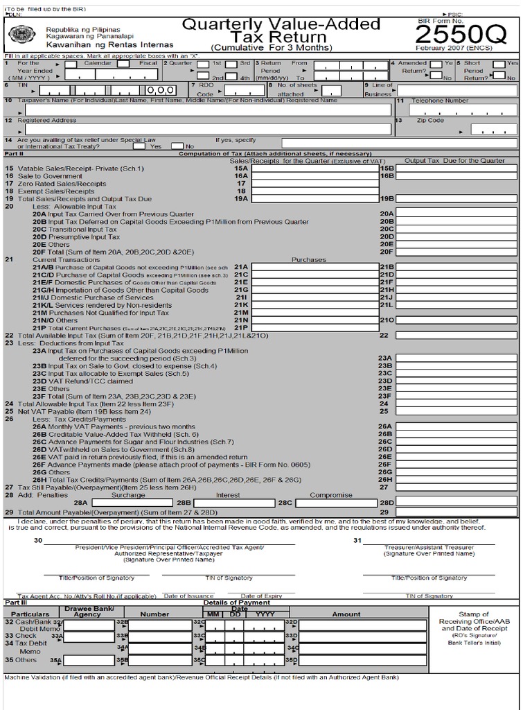 Bir Form 2550Q | PDF Bir Form 2550Q | PDF