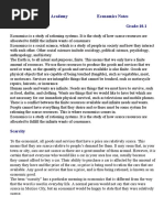 Unit 1 Introduction 1.1 Study Notes | PDF | Economics | Economic System