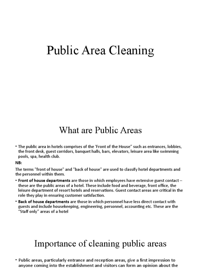 Public Area Cleaning | PDF