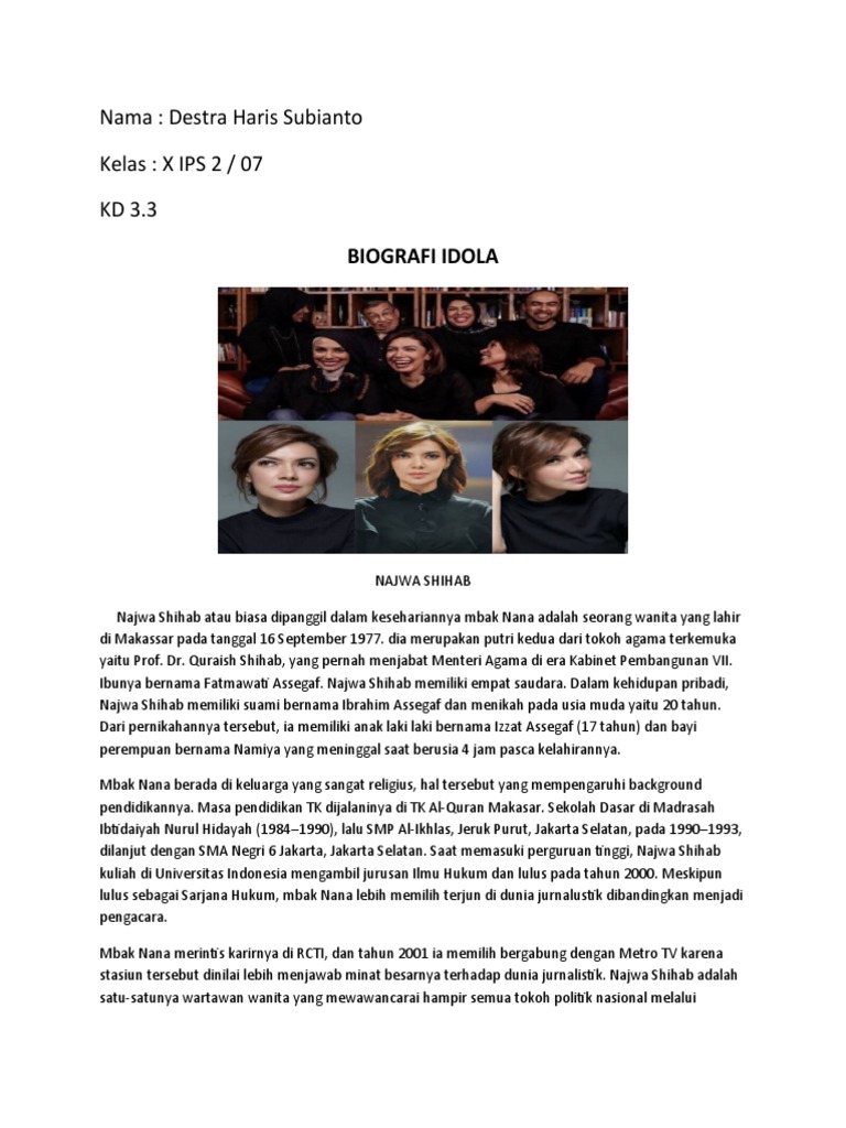 BIOGRAFI IDOLA - Baru | PDF | Ilmu Sosial