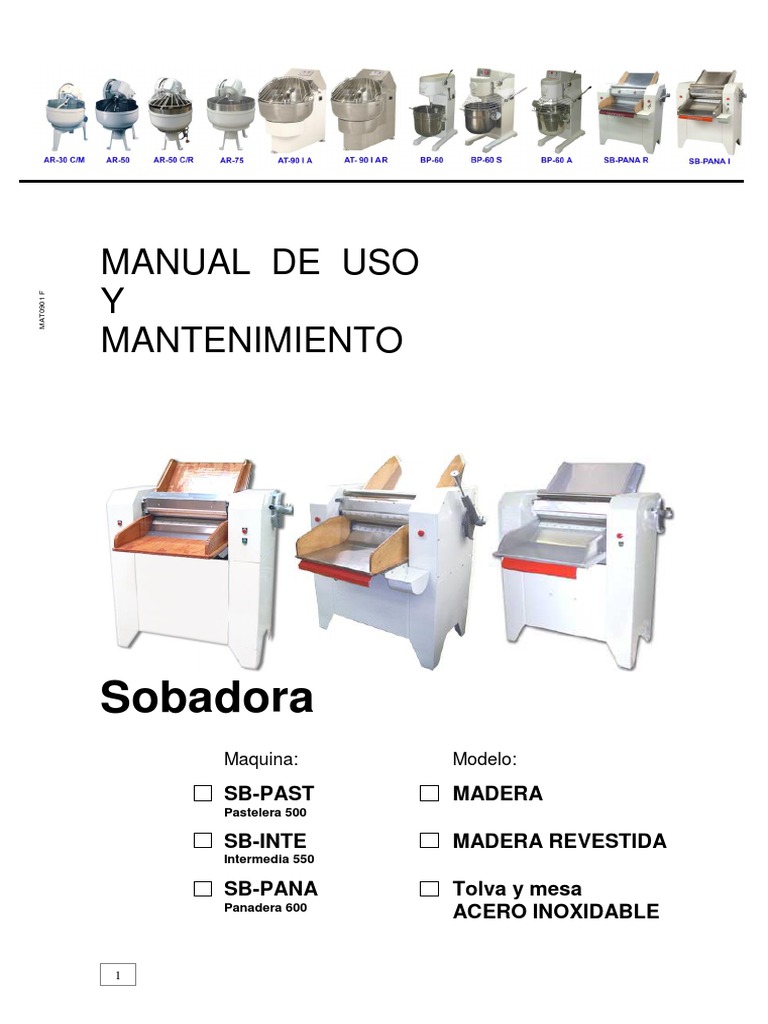 Manual Sobadora Referencia | PDF | Acero | Engranaje