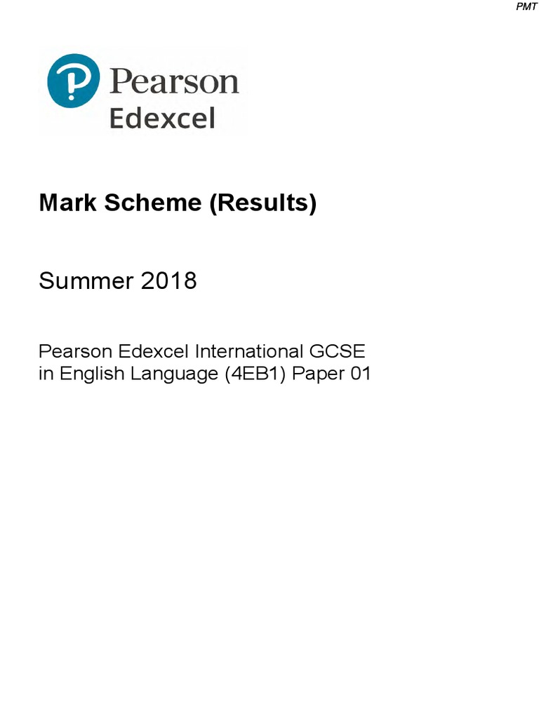 June 2018 MS - Paper 1 Edexcel (B) English Language IGCSE | PDF ...