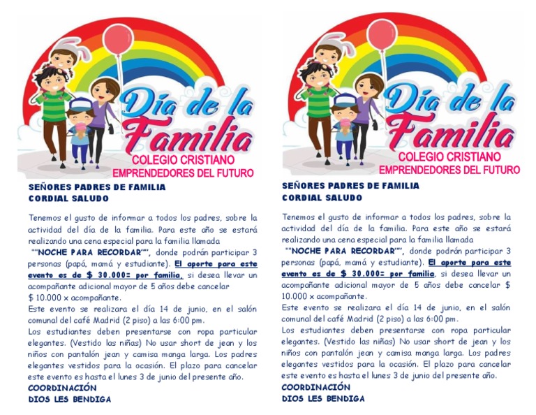 Circular Dia de La Familia | PDF