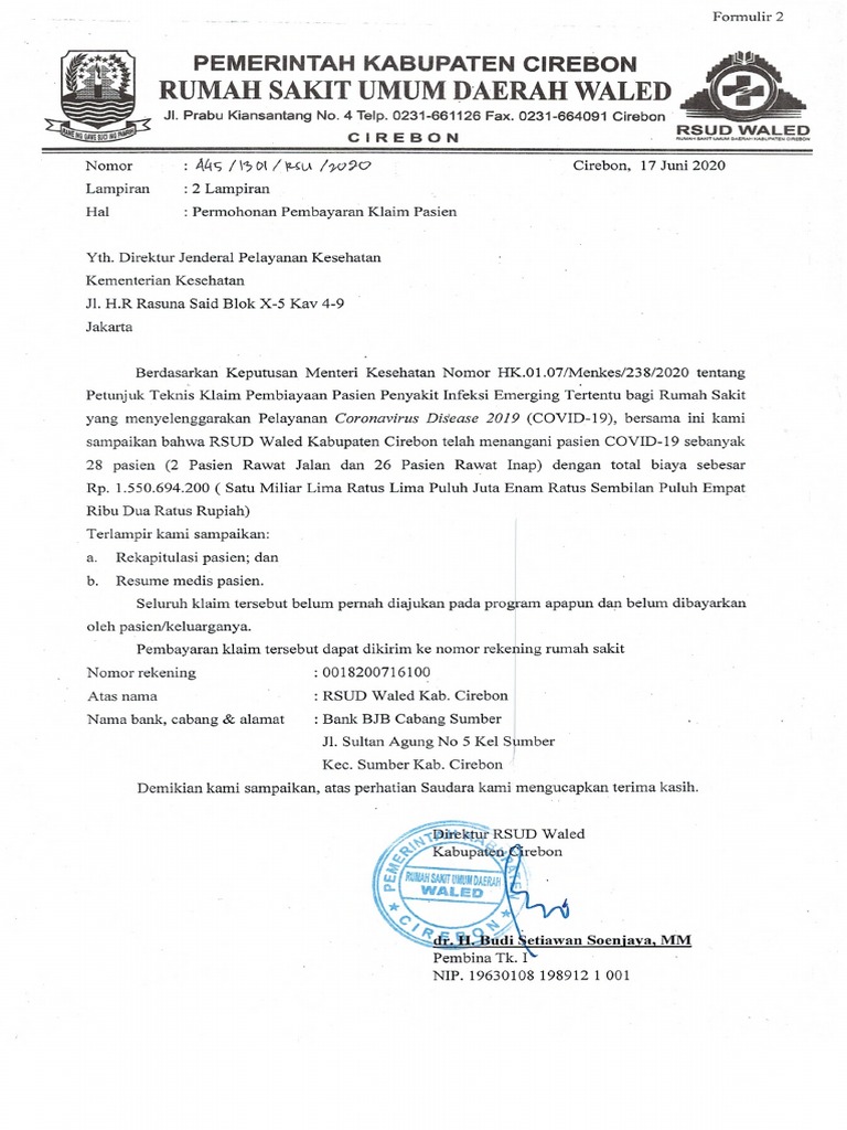 Biaya Rawat Inap RSUD Waled Cirebon | PDF