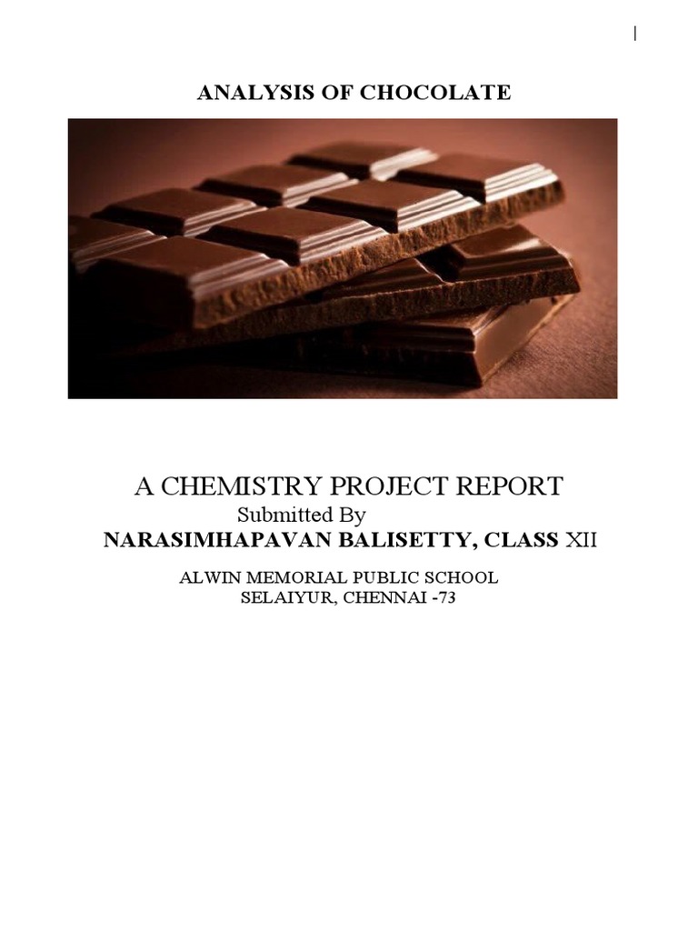 Chocolate Analysis Chemistry Project | PDF | Chocolate | Types Of Chocolate