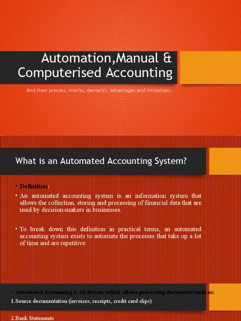 Automation, Manual & Computerised Accounting | PDF | Bookkeeping ...