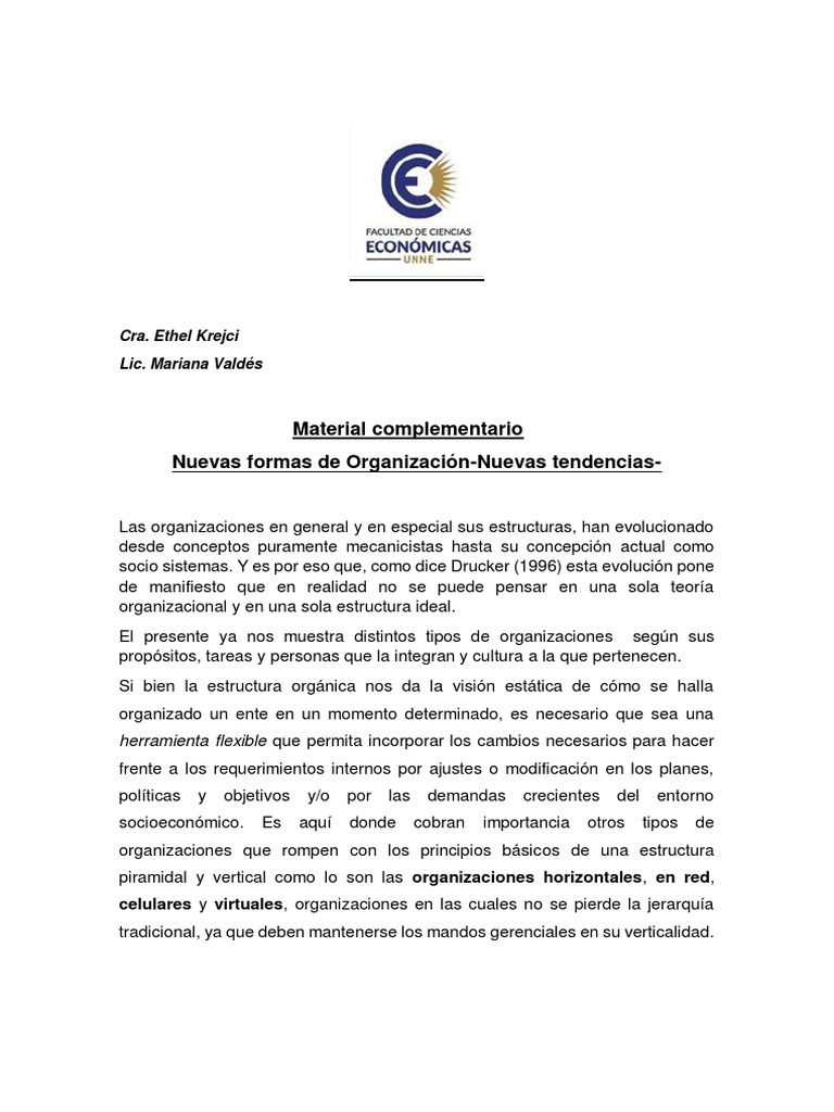 ORGANIZACIONES VIRTUALES Material Complementario - Unidad #2 | PDF | Empoderamiento | Evolución