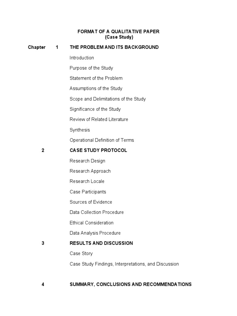 Format of A Qualitative Paper Case Study | PDF | Science & Mathematics