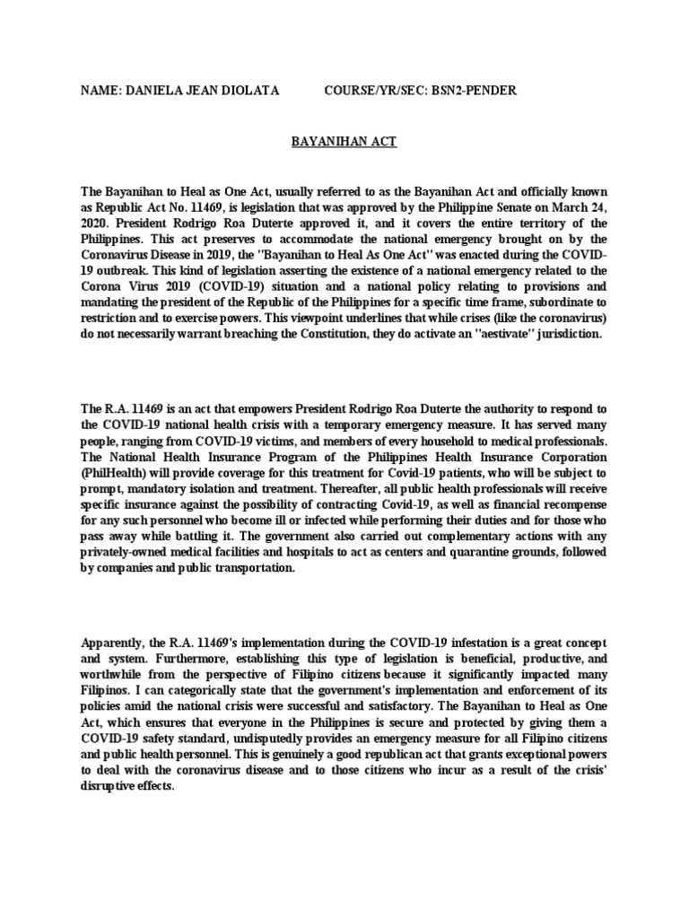Bayanihan Act | PDF | Government | Health Sciences Bayanihan Act | PDF | Government | Health Sciences