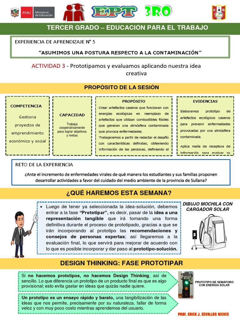 V Experiencia de Aprendizaje - Act 3 - 3° Grado | PDF | Evaluación | Aprendizaje