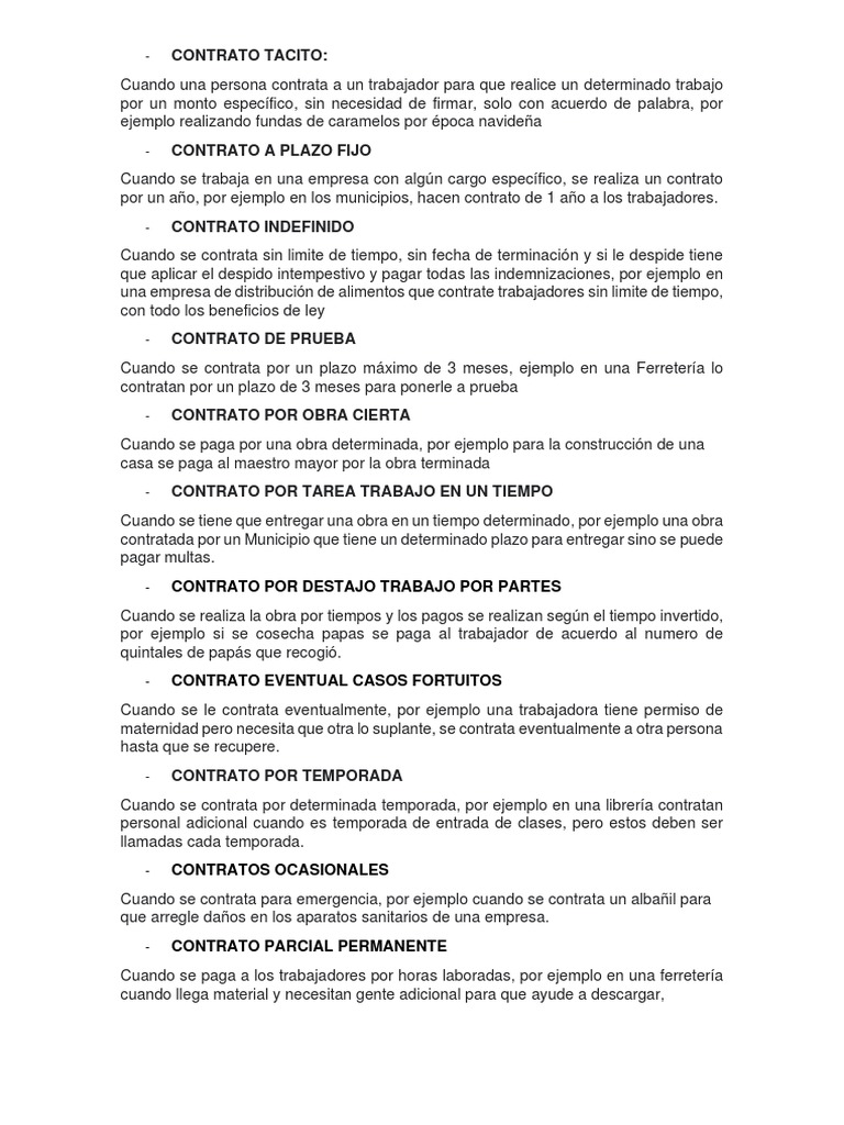 Ejemplos de Contrato | PDF