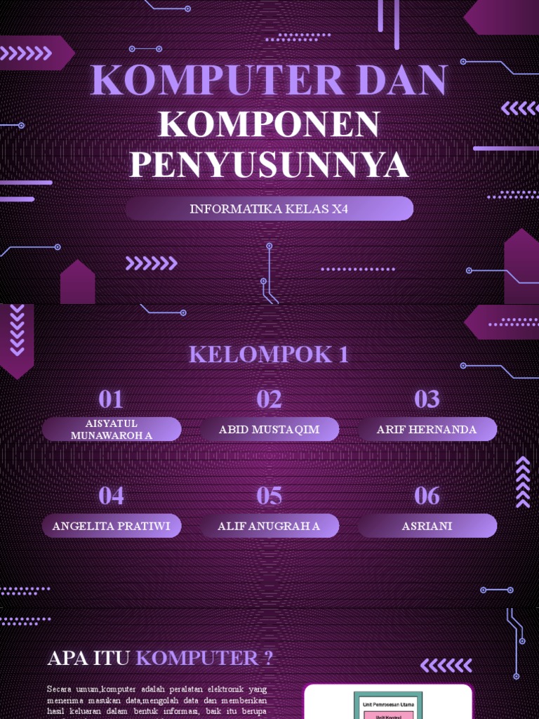 Komputer Dan Komponen Penyusunnya - Informatika X4.3. | PDF