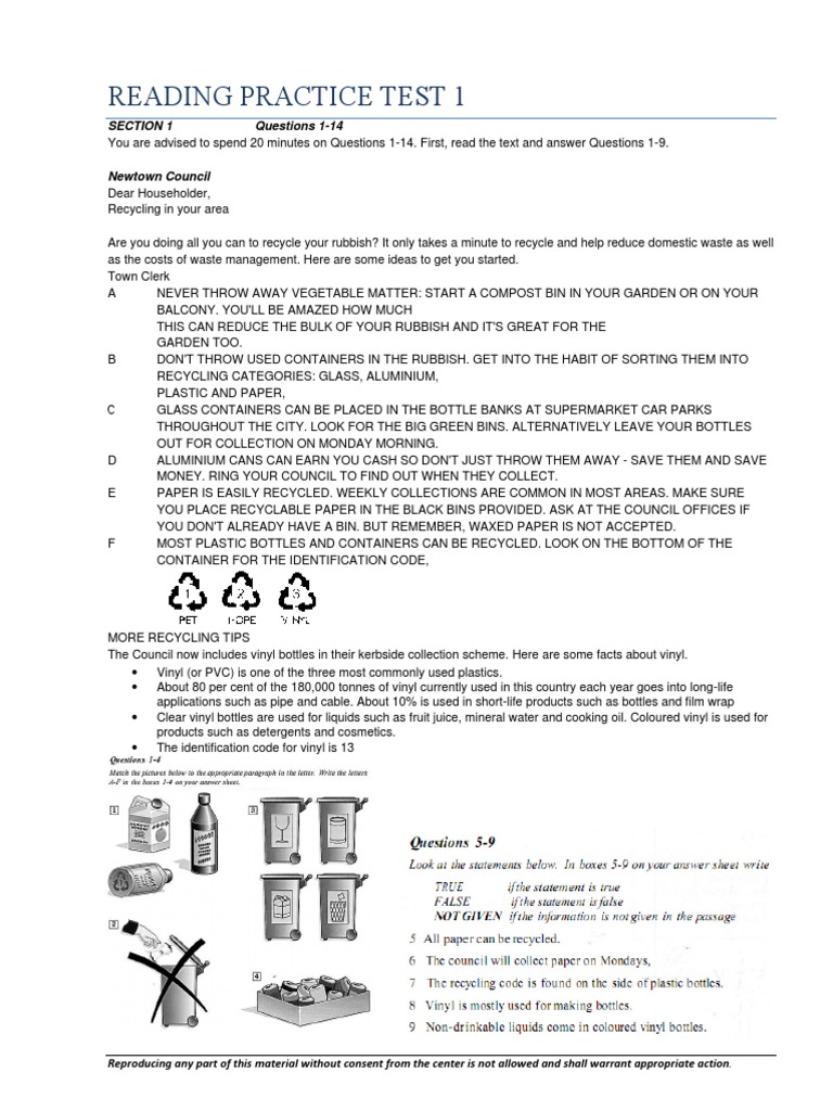 Reading (GT) Practice Tests-1 | PDF