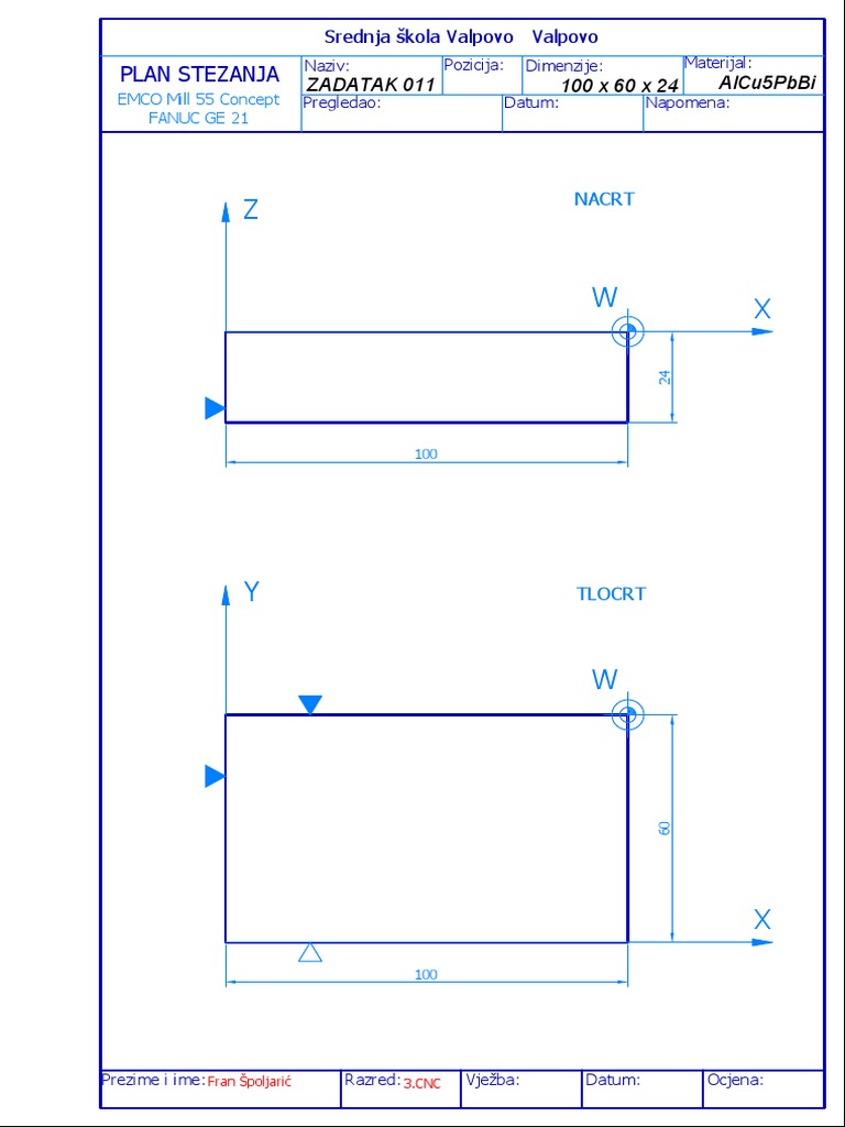 Plan Stezanja: Zadatak 011 100 X 60 X 24 Alcu5Pbbi | PDF