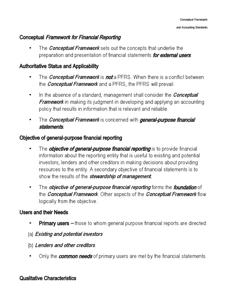 Conceptual Framework For Financial Reporting 2 Pdf Financial