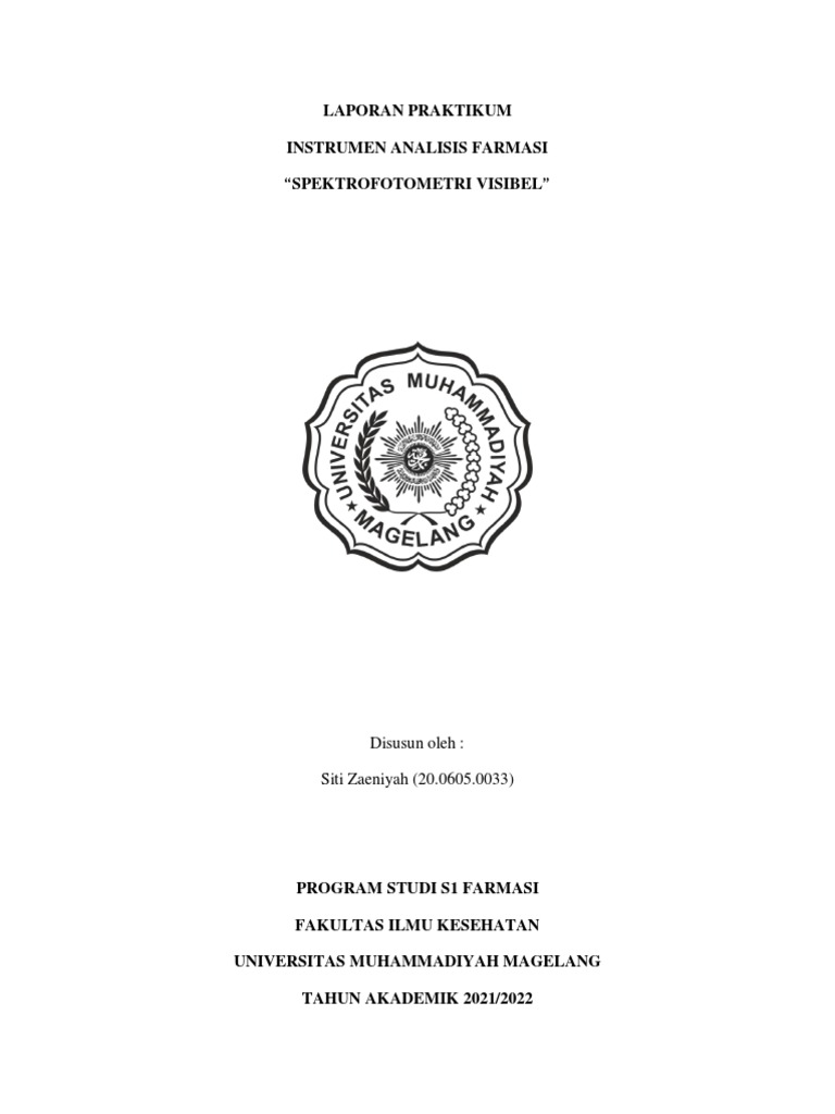 Laporan Resmi Instrumen Analisis Farmasi 30 Sept 2022 | PDF