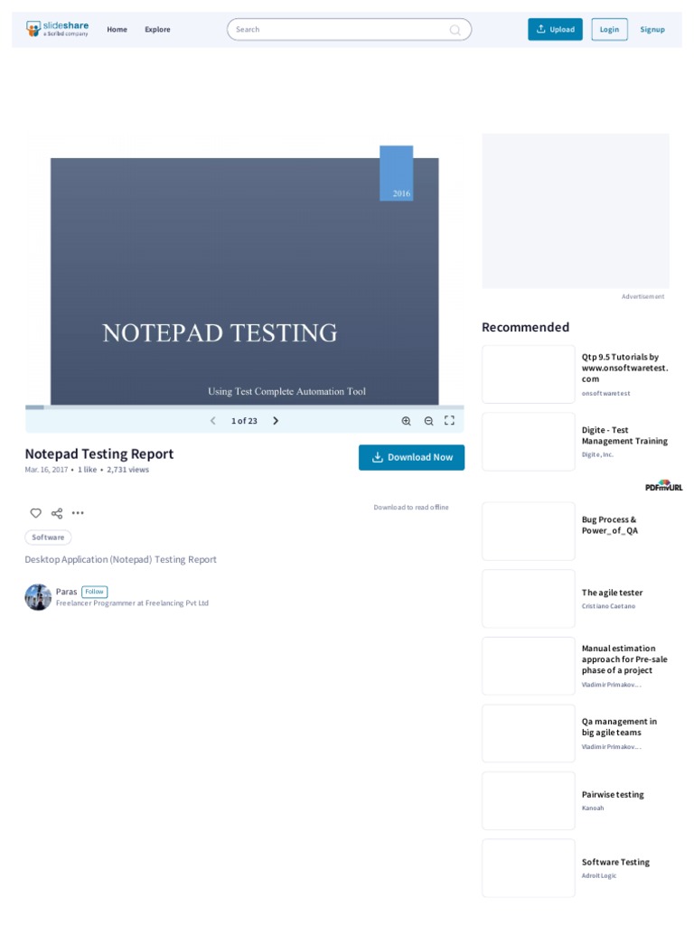 WWW Slideshare Net ParasPahari Notepad-Testing-Report | PDF | Window ...
